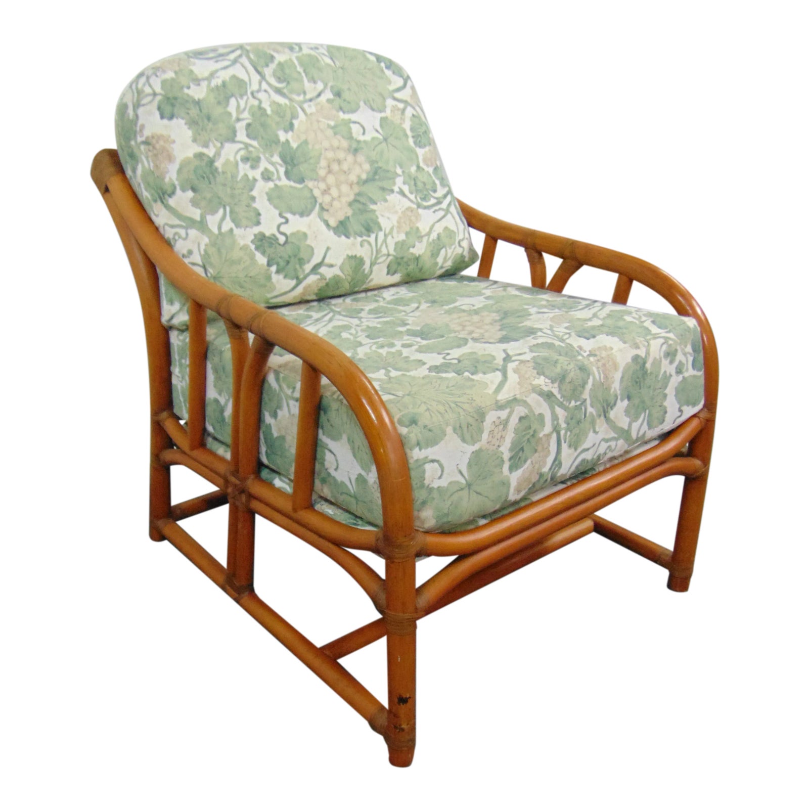Mid Century Rattan Lounge Chair | Chairish