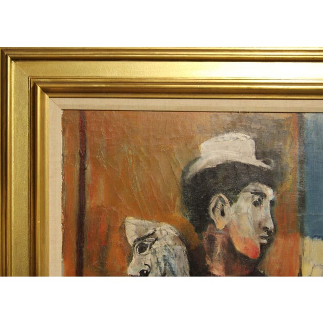 1960 "Two Figures Unmasked" Abstract Impressionist Figurative Oil ...