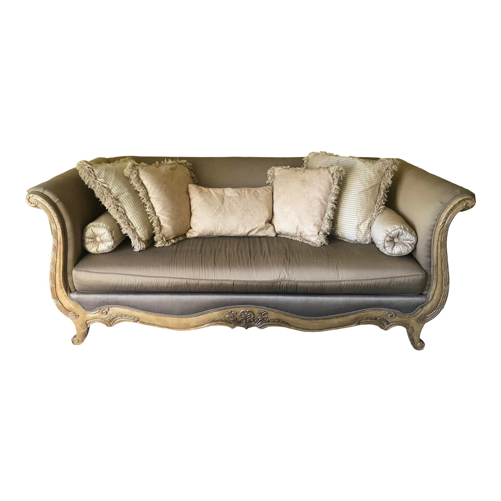 Italian Made Silk Couch | Chairish