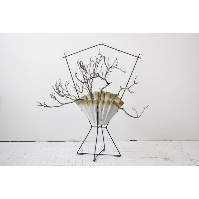 Vintage Pleated Metal Floor Vessel, Circa 1950s | Chairish