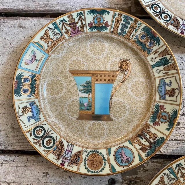 1980s, Amazing Set of Four Porcelain Italian Mural Plates by Gucci ...
