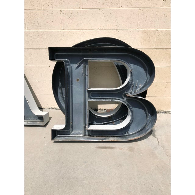 Jumbo Mid Century Channel Letter B Architectural Salvage Wall Sign ...