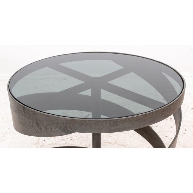 Industrial Style Metal Spiral Side Table | Chairish