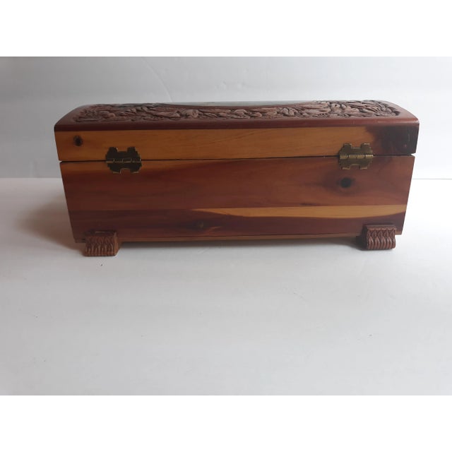 1970s Vintage Cedar Small Vanity Box | Chairish