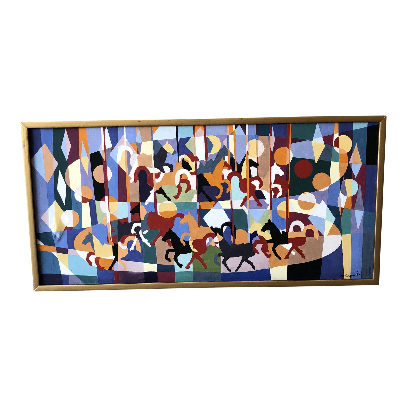 1965 Abstract Carousel Painting | Chairish