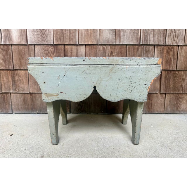 Antique Primitive Apron Front Painted Wood Fireplace Stool | Chairish