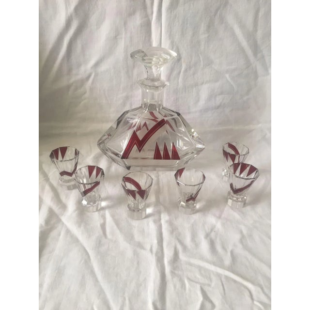 20th Century Art Deco Liqueur Set, Czech Republic 1930- 7 Pieces | Chairish