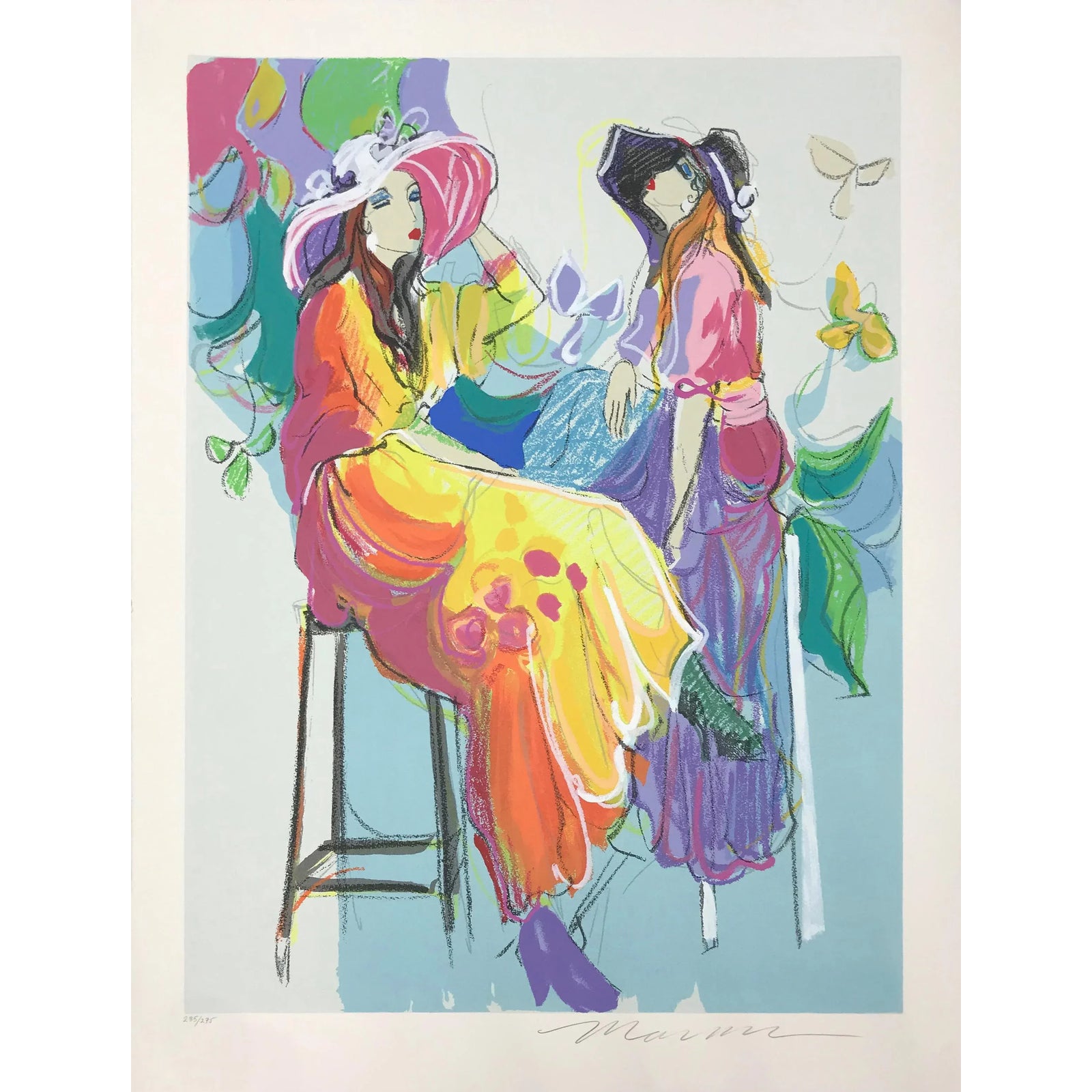 Late 20th Century "Les Coquettes II" Serigraph on Paper | Chairish