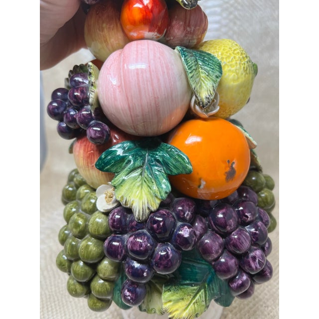 Vintage Italian Hand Painted Majolica Style Ceramic Fruit Topiary ...