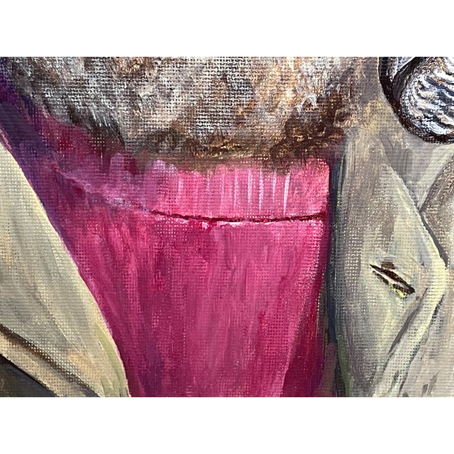 Mid 20th Century Portrait Oil Painting Cornish Fisherman Smoking Pipe ...