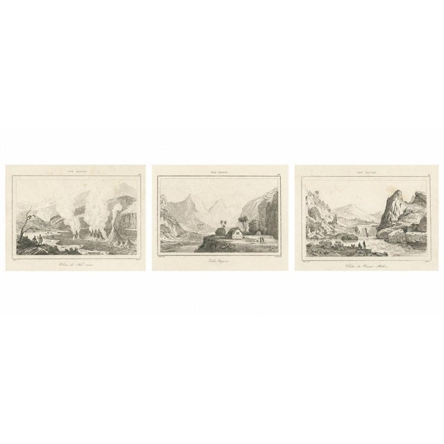 Renzi, Hawaiian Volcanoes and Valleys Voyage, 1836, Paper Engraving ...