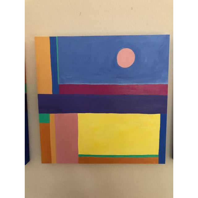 Contemporary Abstract Triptych of Paintings | Chairish