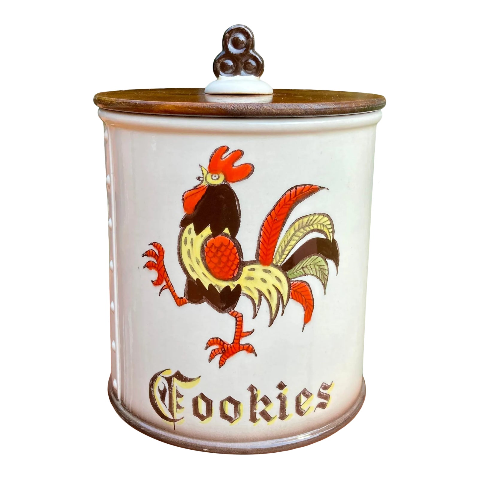 1950s Metlox Pottery Poppytrail Red Rooster Cookie Jar | Chairish