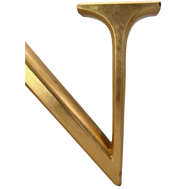 90s Gilt Gold Letter N Decor Single 3d Large Wall Decor Vintage | Chairish