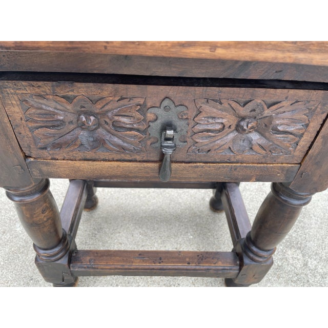 Antique 18th Century Spanish Solid Wood Library Alter Table | Chairish