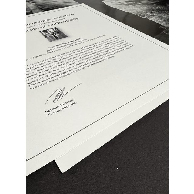 Helmut Newton "Rue Aubriot, Paris 1975" Hand Signed Vintage Silver ...