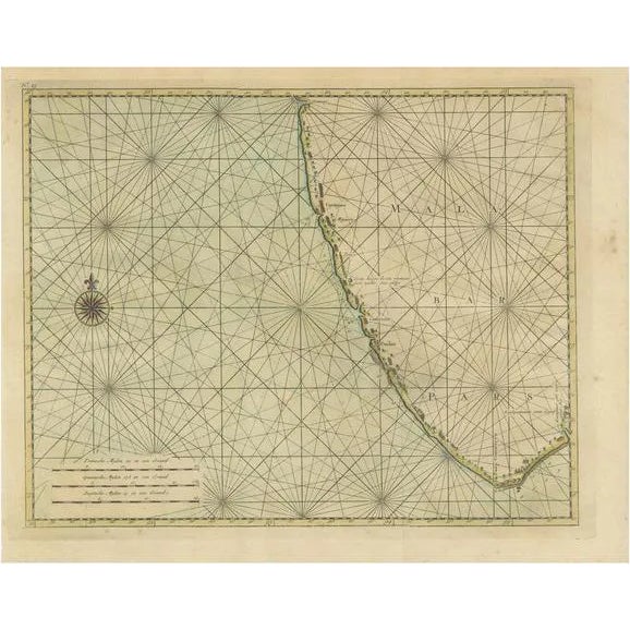 Map of the Malabar Coast of India Showing the VOC Establishments, 1726 ...