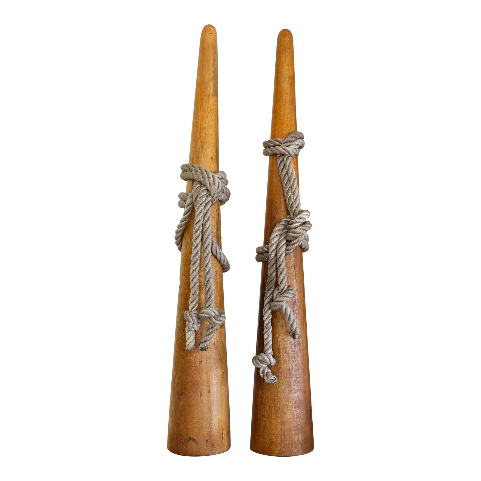 Pair of Large Antique Nautical Wooden Fids | Chairish