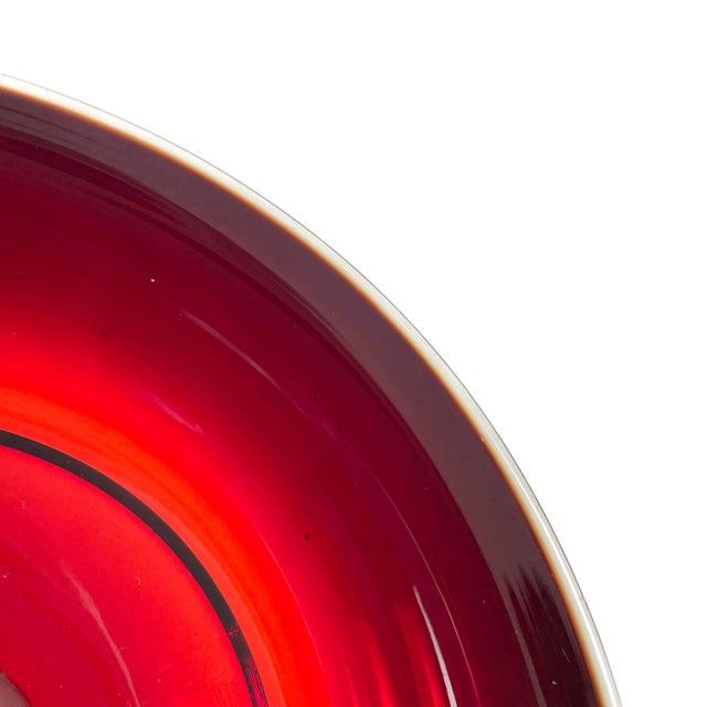 Vintage Ruby Red Glass Pedestal Serving Bowl Chairish