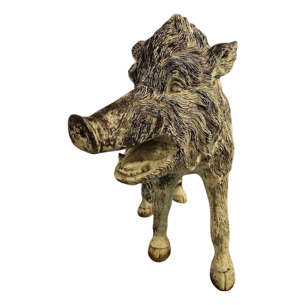 Mid-Century Modern Spanish Bronze Wild Boar Sculpture, 1950s | Chairish