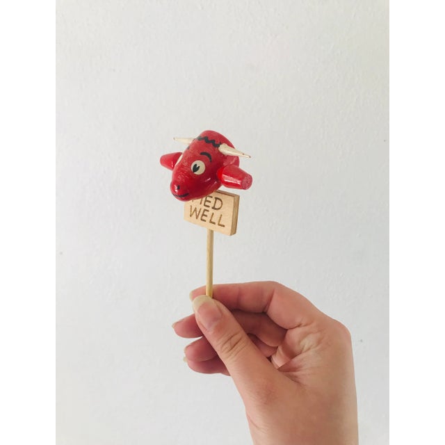 Mid Century Modern Kitschy Lithograph Metal Bbq Platter and Wood Meat ...