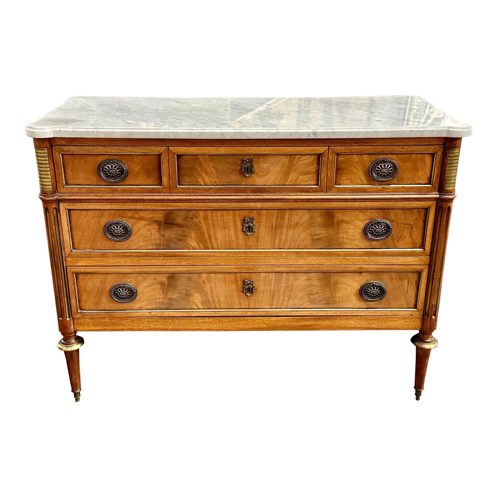 19th Century French Directoire Style Mahogany Commode | Chairish