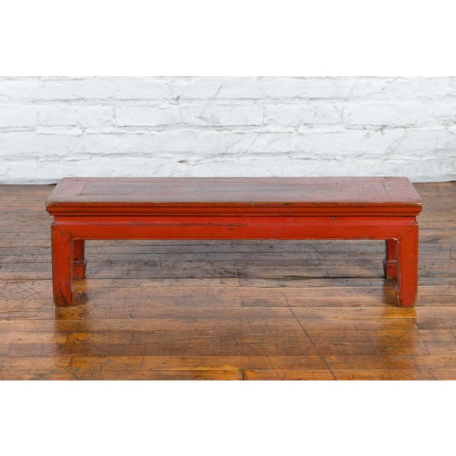 Chinese Ming Dynasty Style Early 20th Century Red Lacquered Low Table ...