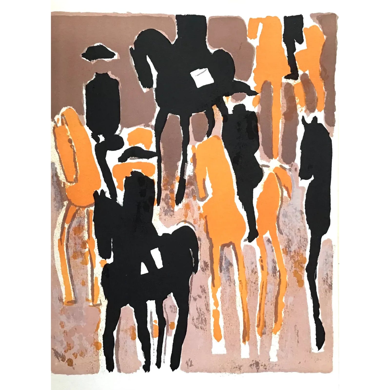 1964 Andre Brazilier Original Lithograph Le Cadre Noir | Chairish