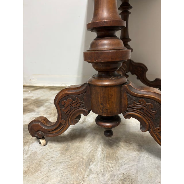 Antique English Library Console Table With Drawer | Chairish