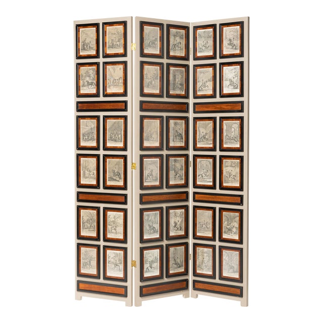 Custom French Horse Equestrian Gallery Wood Screen | Chairish