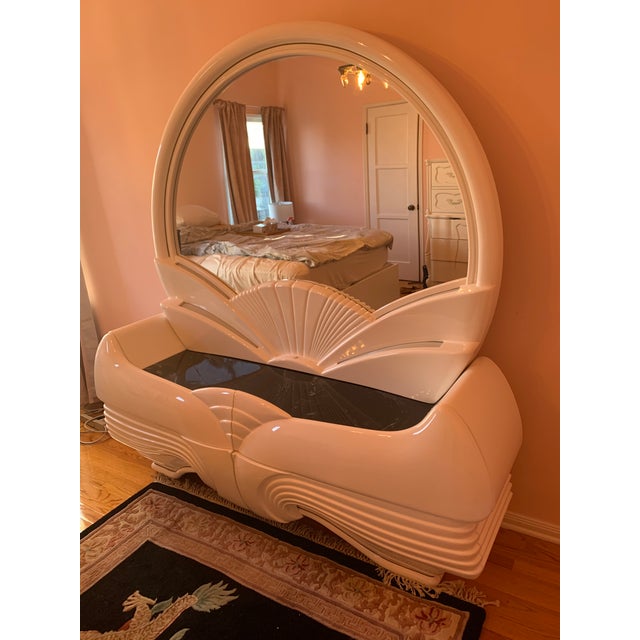 1980s Vintage Art Deco Style Vanity | Chairish
