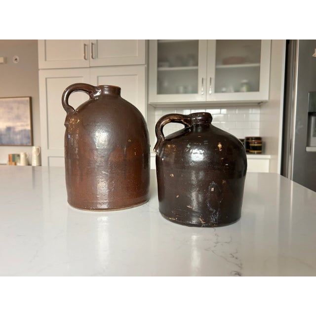19th Century Salt Glazed Stoneware Jugs, a Pair | Chairish
