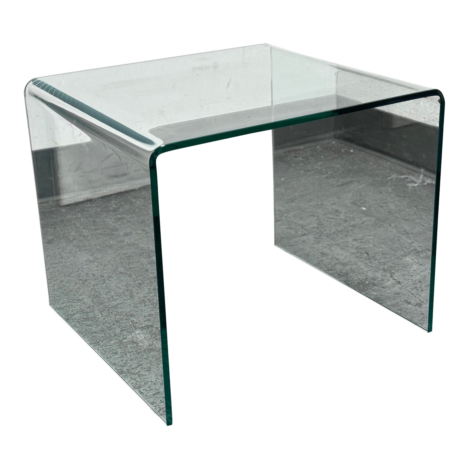 Scandinavian Design Reese Tempered Glass Side Table | Chairish