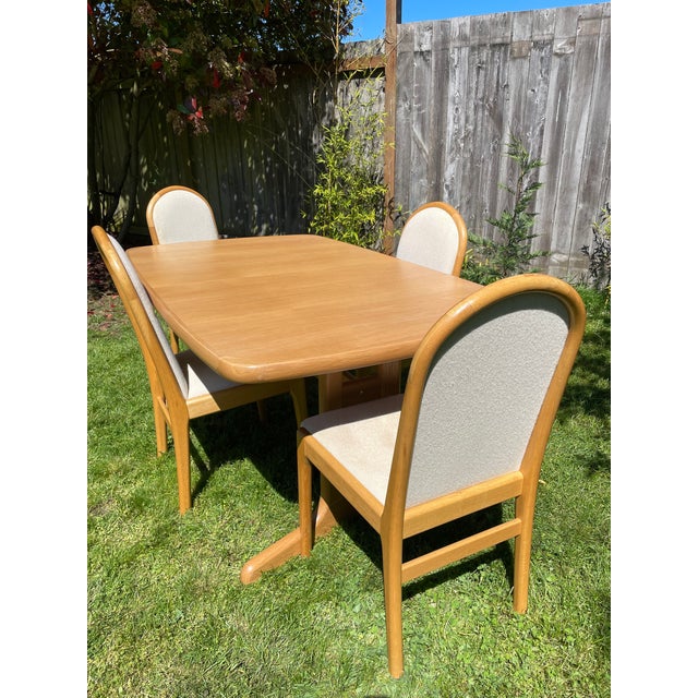 Ansager Mobler Danish Modern Blonde Expandable Pedestal Dining Table | Chairish