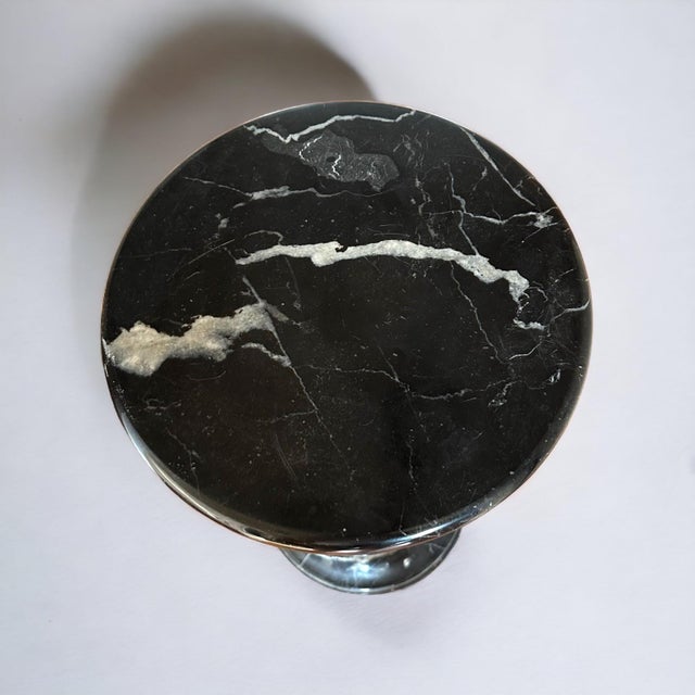 Vintage Solid Black Marble Pedestal | Chairish