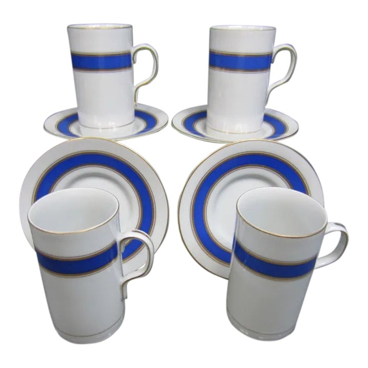 Vintage Fitz and Floyd Cups and Saucers Set- 8 Pieces | Chairish