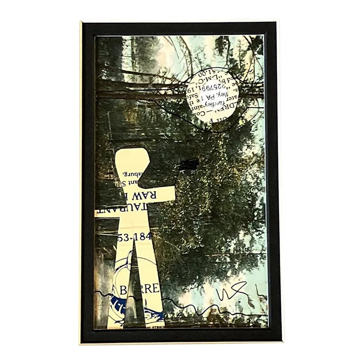 Contemporary Original Wayne Cunningham Abstract Collage Signed | Chairish