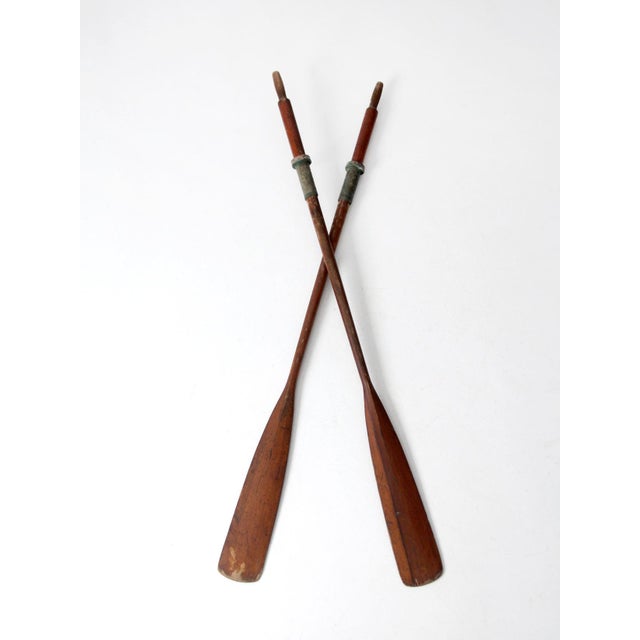 Vintage Wooden Oars Pair | Chairish