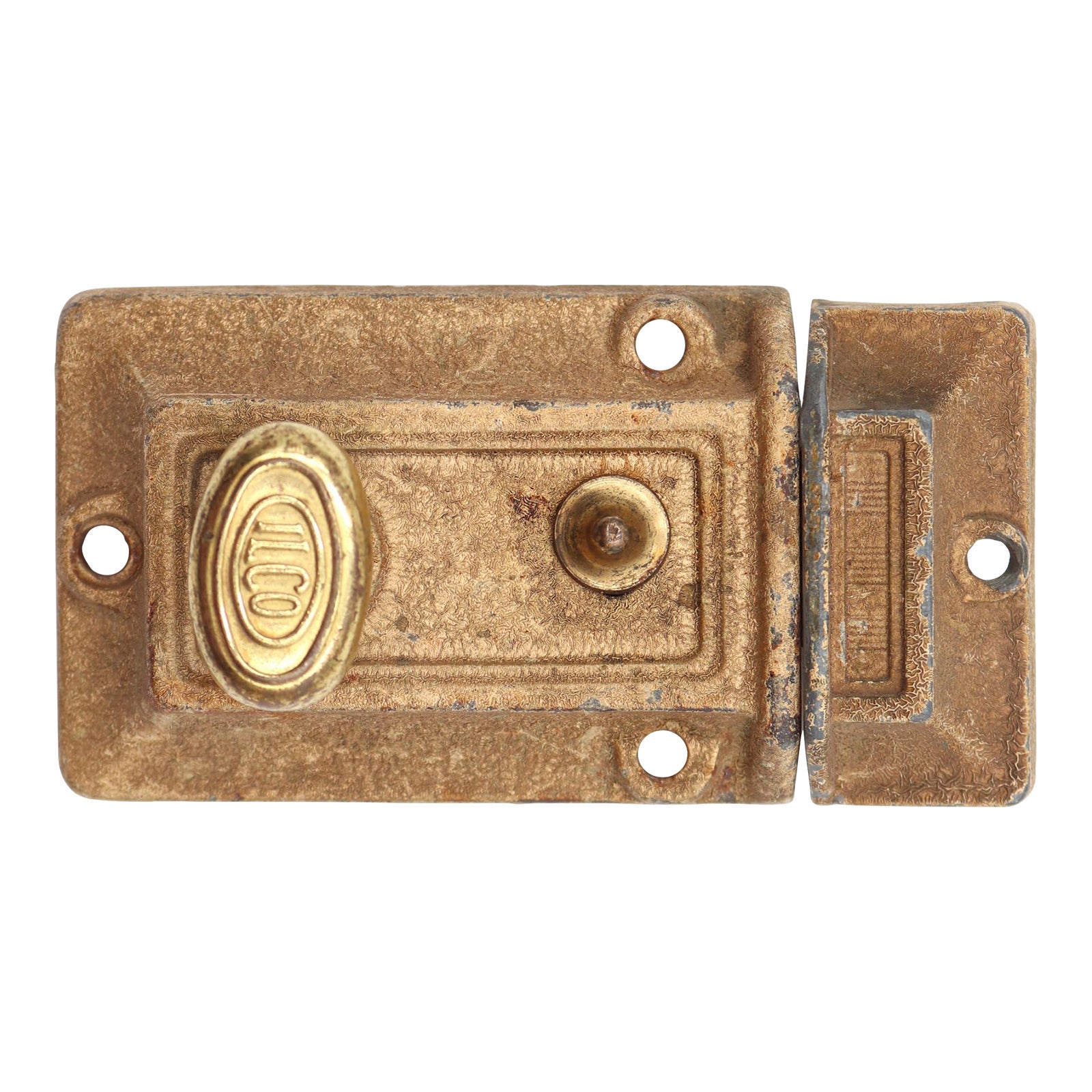 Vintage Ilco Brass Plated Steel Night Latch | Chairish
