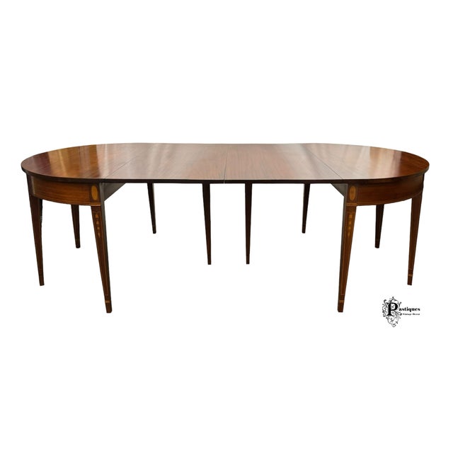 Vintage Traditional Federal Style Mahogany Inlay Drop Leaf Extension ...