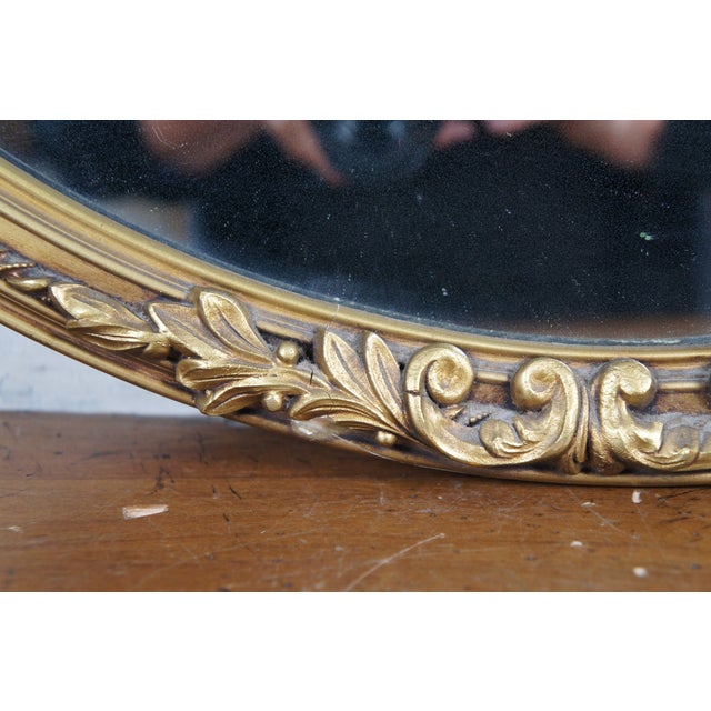 Antique French Neoclassical Round Giltwood Floral Acanthus Wall Vanity ...