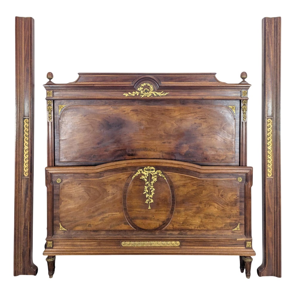 Louis XVI Style Bed in Mahogany | Chairish