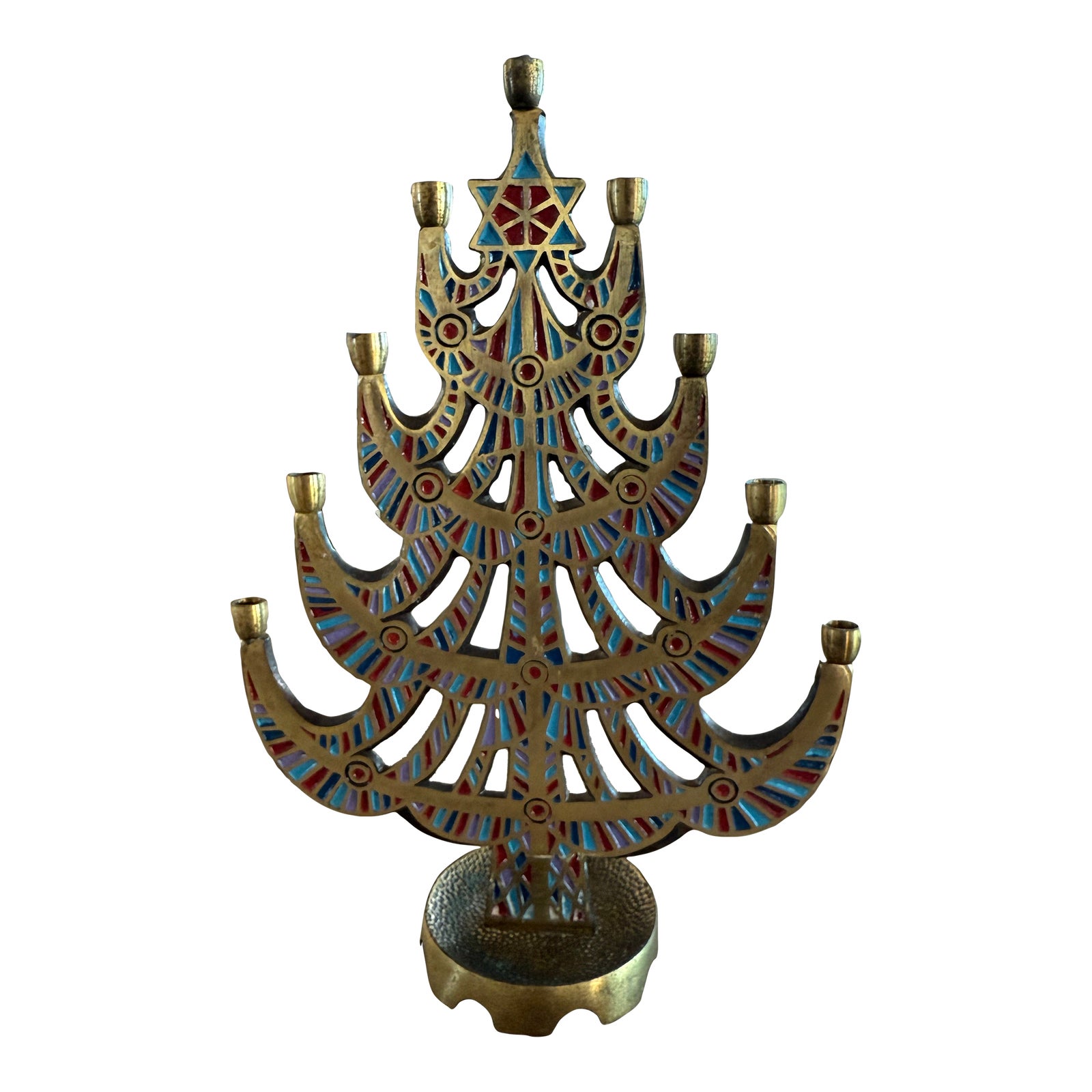 Vintage 1965 Brass Menorah From Israel | Chairish