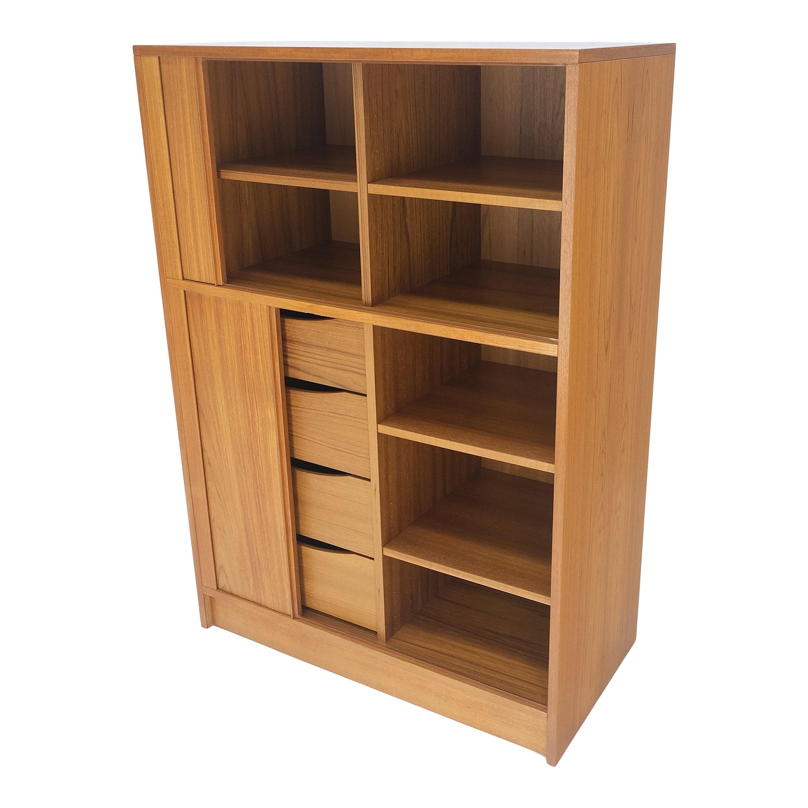 Danish Mid Century Modern Tambour Doors Multi Compartment 4 Drawer ...