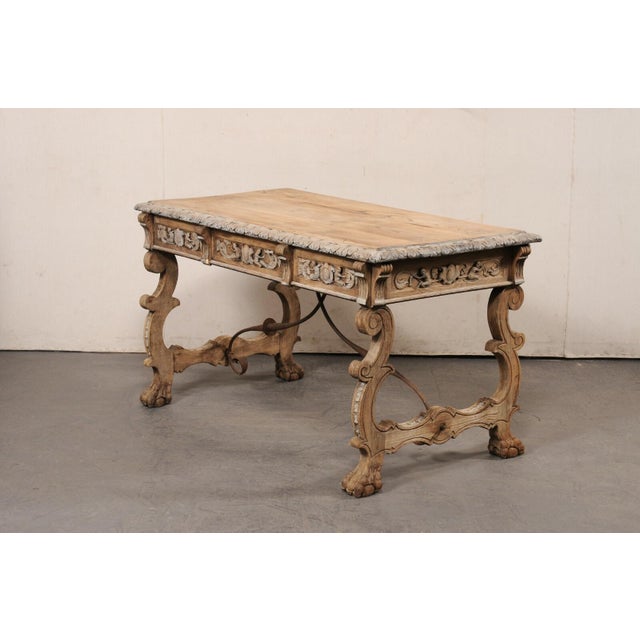 Early 20th Century Antique Spanish Desk, Elaborately Carved | Chairish