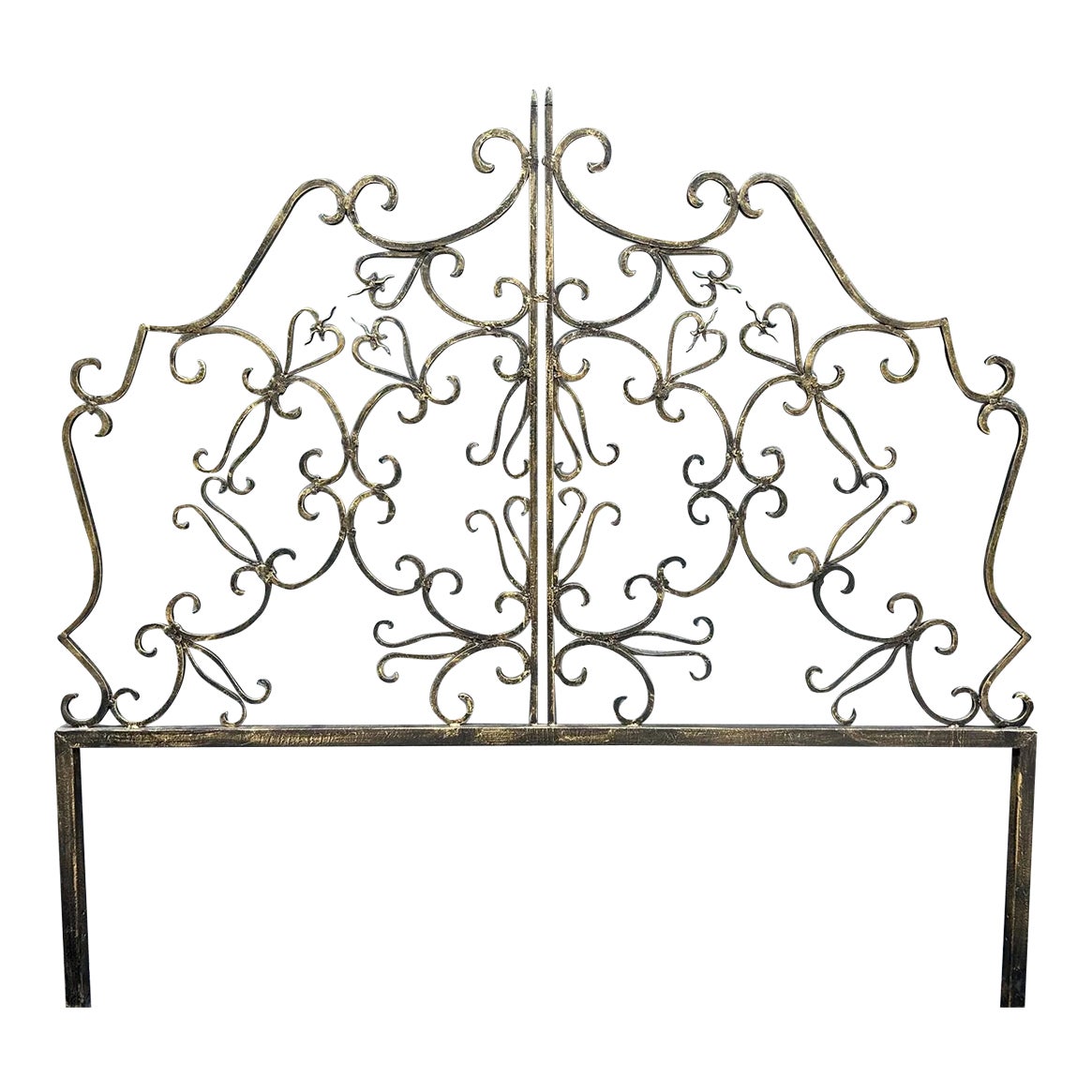 1960s Hand Forged Garden Gate Iron King Headboard Spain | Chairish