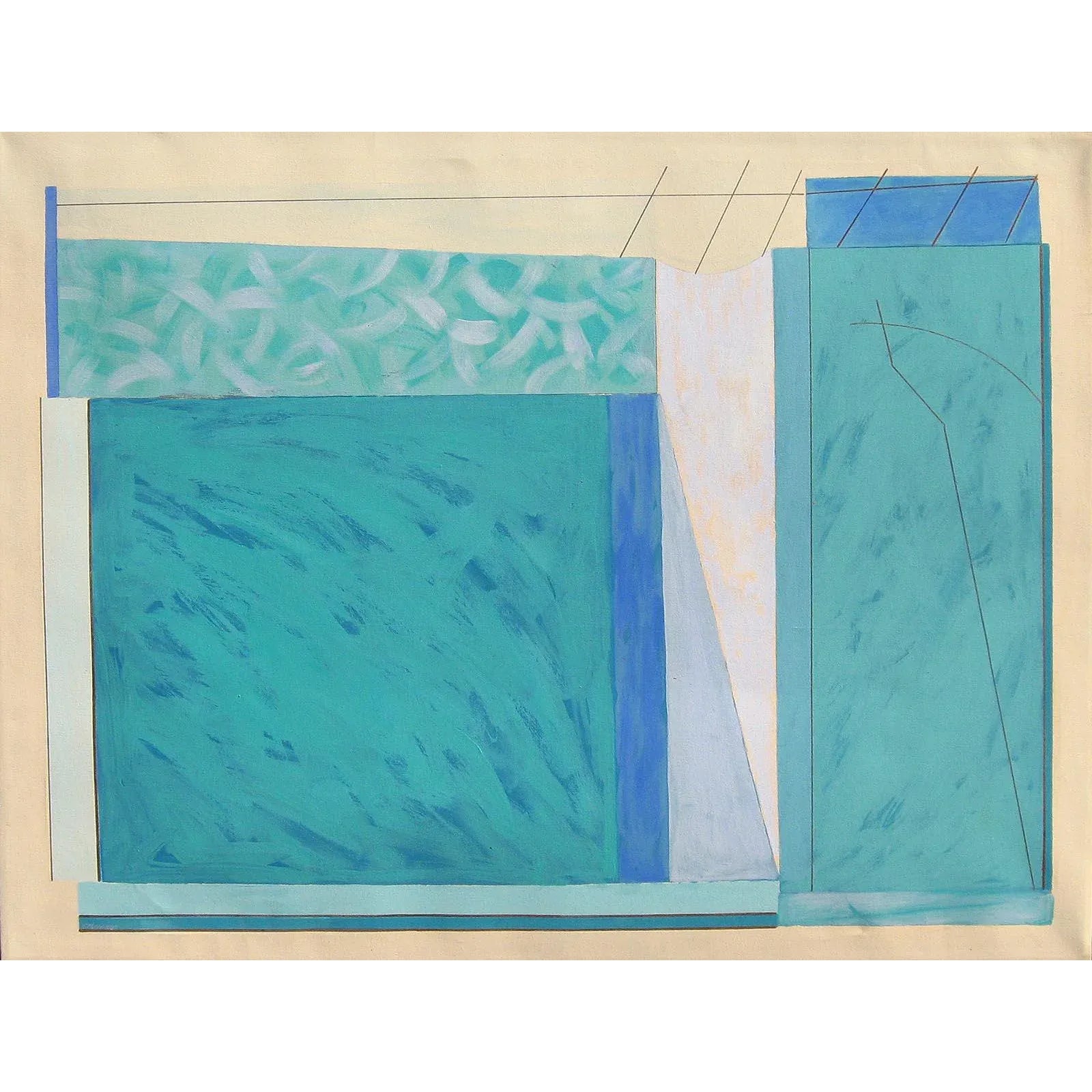1980s "Building Blocks" Abstract Acrylic Painting by Michael Sirota ...