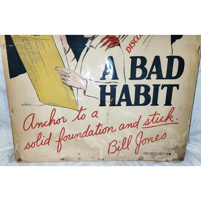 Original 1928 Large Bill Jones Motivational Poster | Chairish