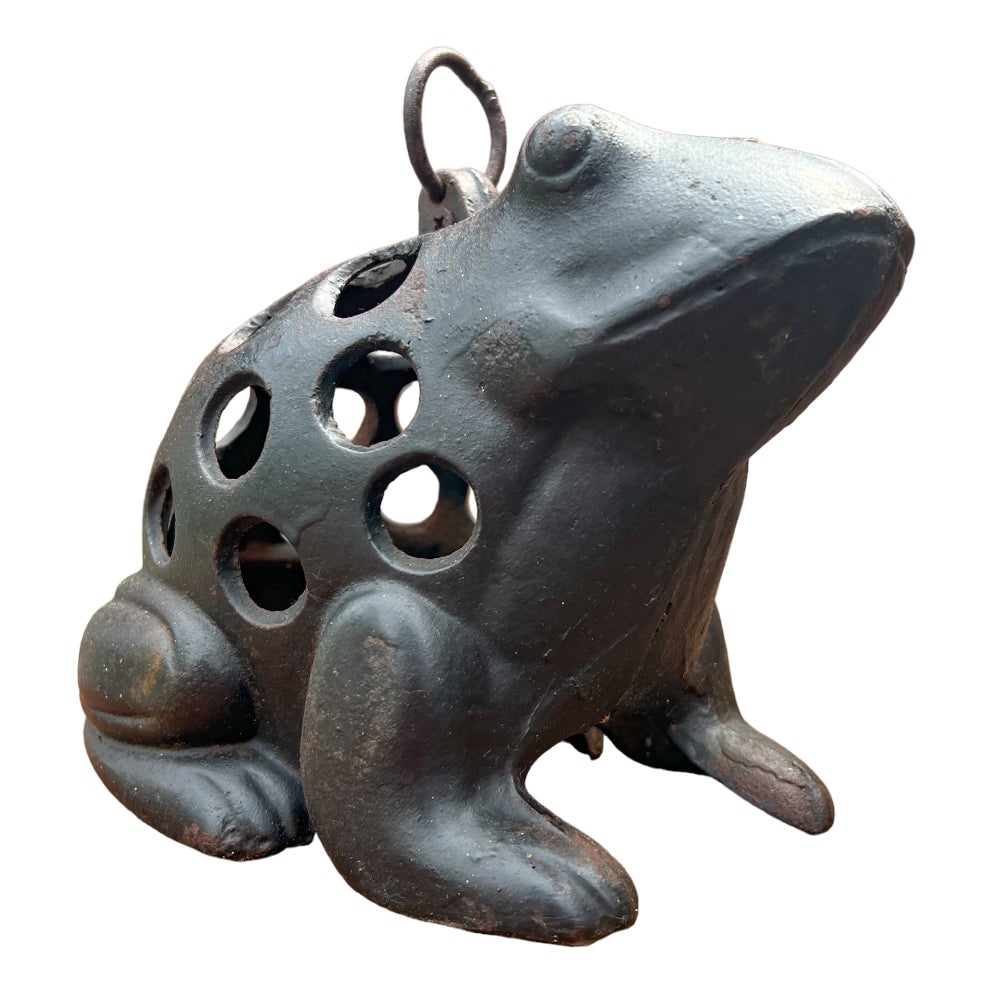 Vintage Cast Iron Frog Lantern Incense Candleholder, 1970s | Chairish