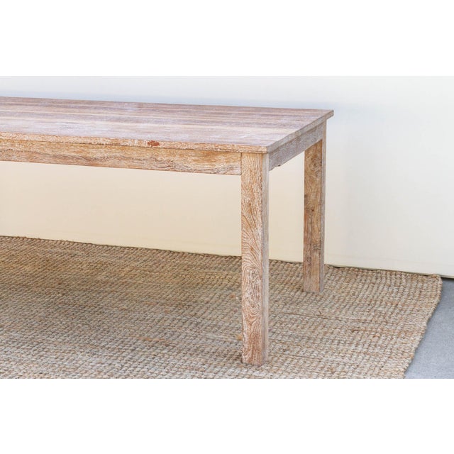 Whitewash Rustic Parson 7’ Dining Table | Chairish
